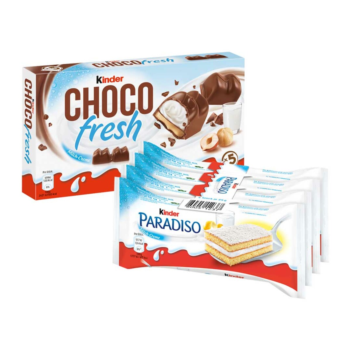 KINDER CHOCO FRESH je 5 x 20,5-g-Pckg. oder PARADISO je 4 x 29-g-Pckg ...