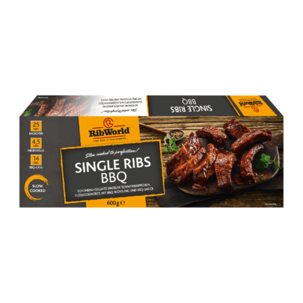 RIBWORLD Single Ribs BBQ 600g von ALDI Nord ansehen!