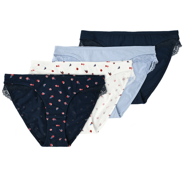 4 Damen Slips im Set DUNKELBLAU / BLAU / WEISS im Angebot – Aktuelle ...