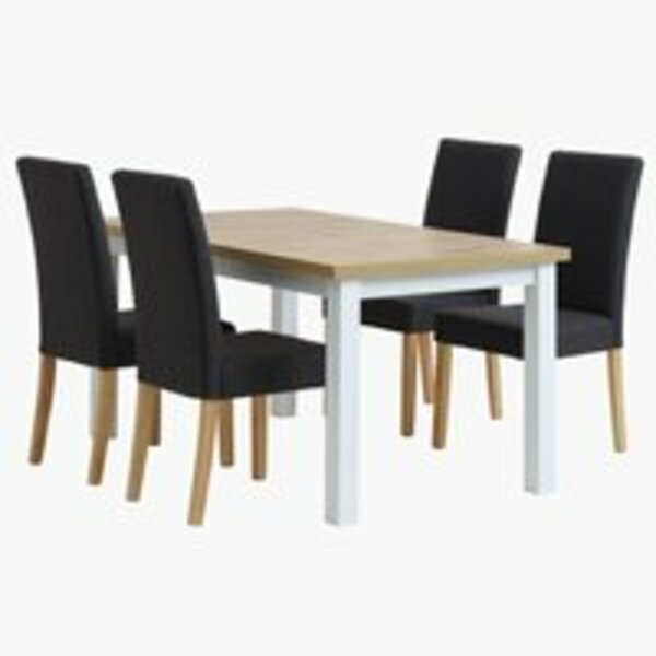MARKSKEL L150/193 Tisch + 4 TUREBY Stühle anthrazit von JYSK ansehen!