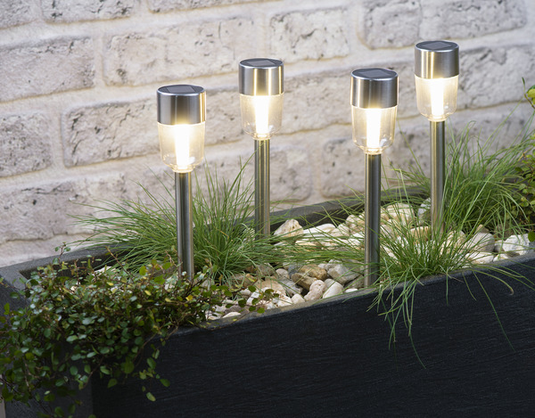 IDEENWELT Solar-Gartenleuchten, 4er-Set von ROSSMANN für 7,99 € ansehen!