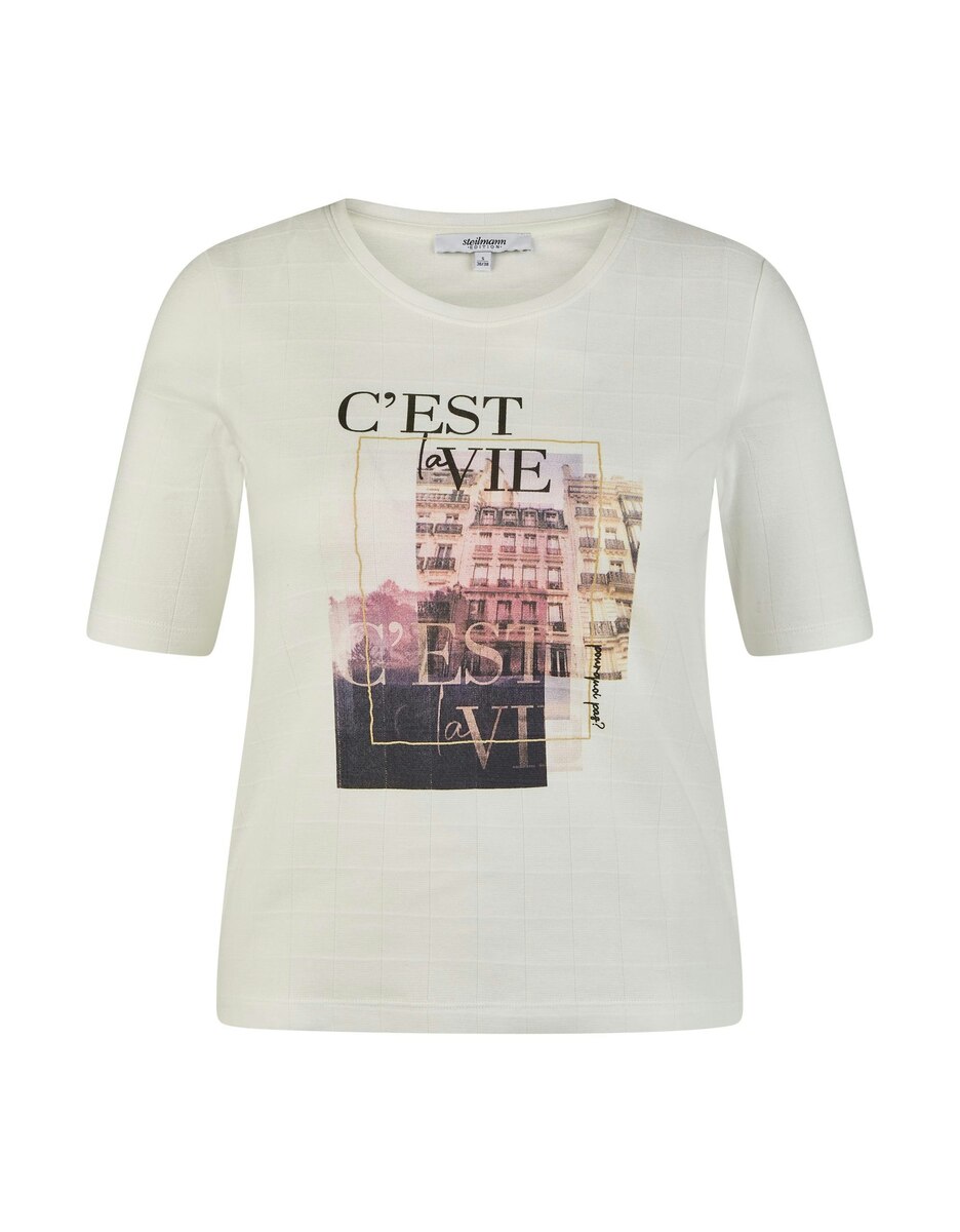 Steilmann Edition - T-Shirt mit Struktur und Frontprint von Adler ansehen!