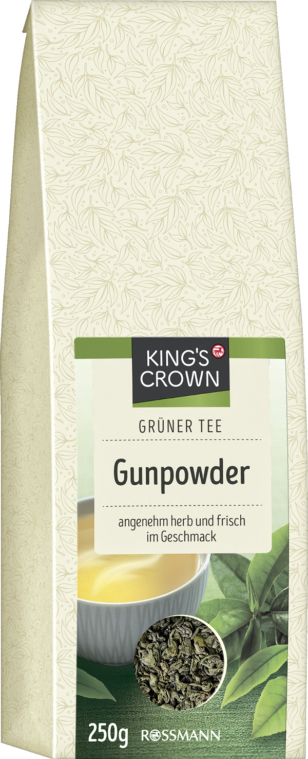 KING'S CROWN Grüntee Gunpowder, 250 g von ROSSMANN für 2,79 € ansehen!
