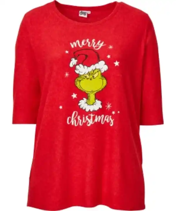 Grinch Pullover Weihnachten, 3/4-Arm, rot im Angebot – Aktuelle Preise ...