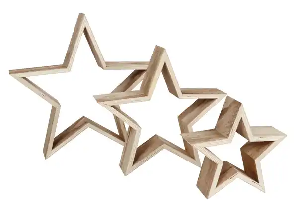 Holzstern 3er Set
